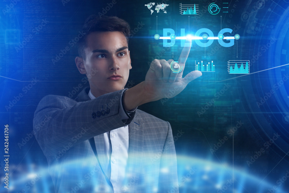 The concept of business, technology, the Internet and the network. A ...