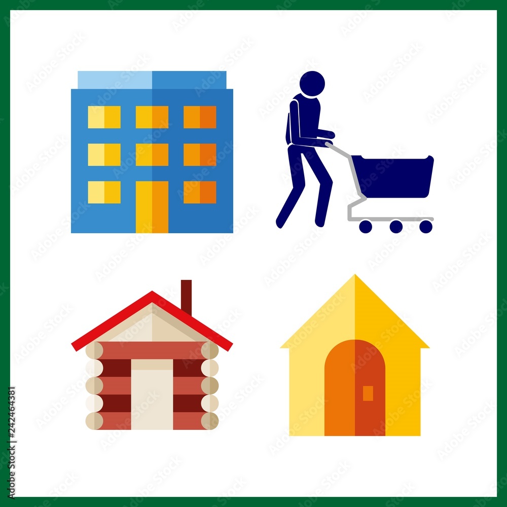4 estate icon. Vector illustration estate set. house and property icons ...