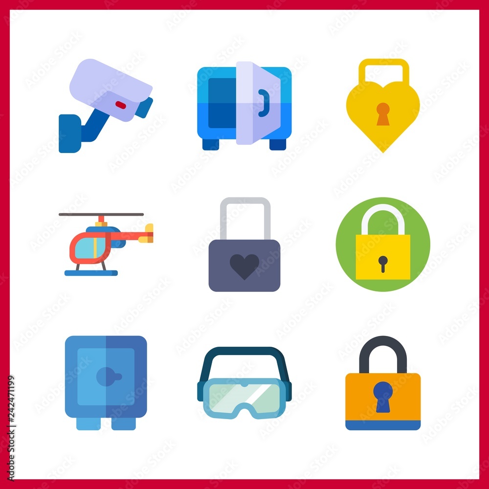 9 private icon. Vector illustration private set. helicopter and ...
