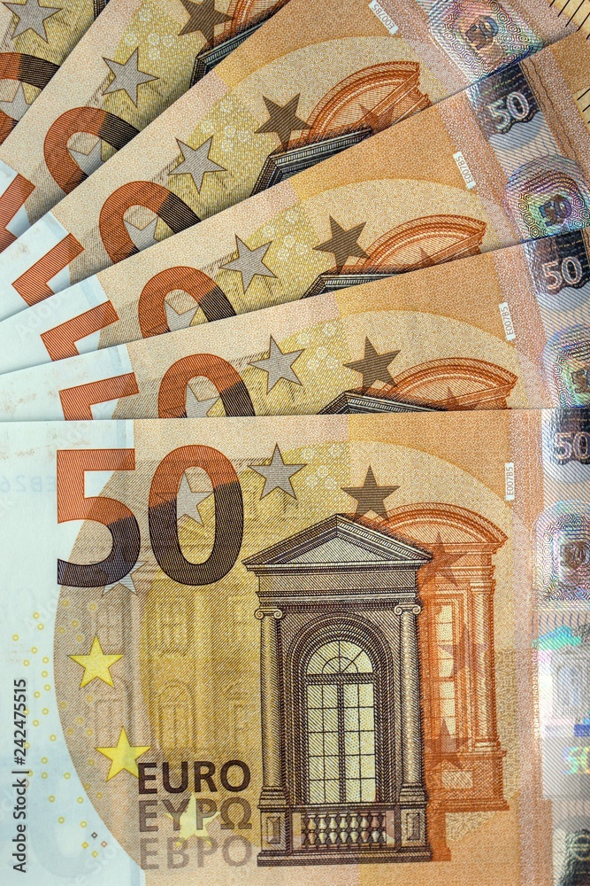 Bank notes, 50 euro notes Stock Photo | Adobe Stock