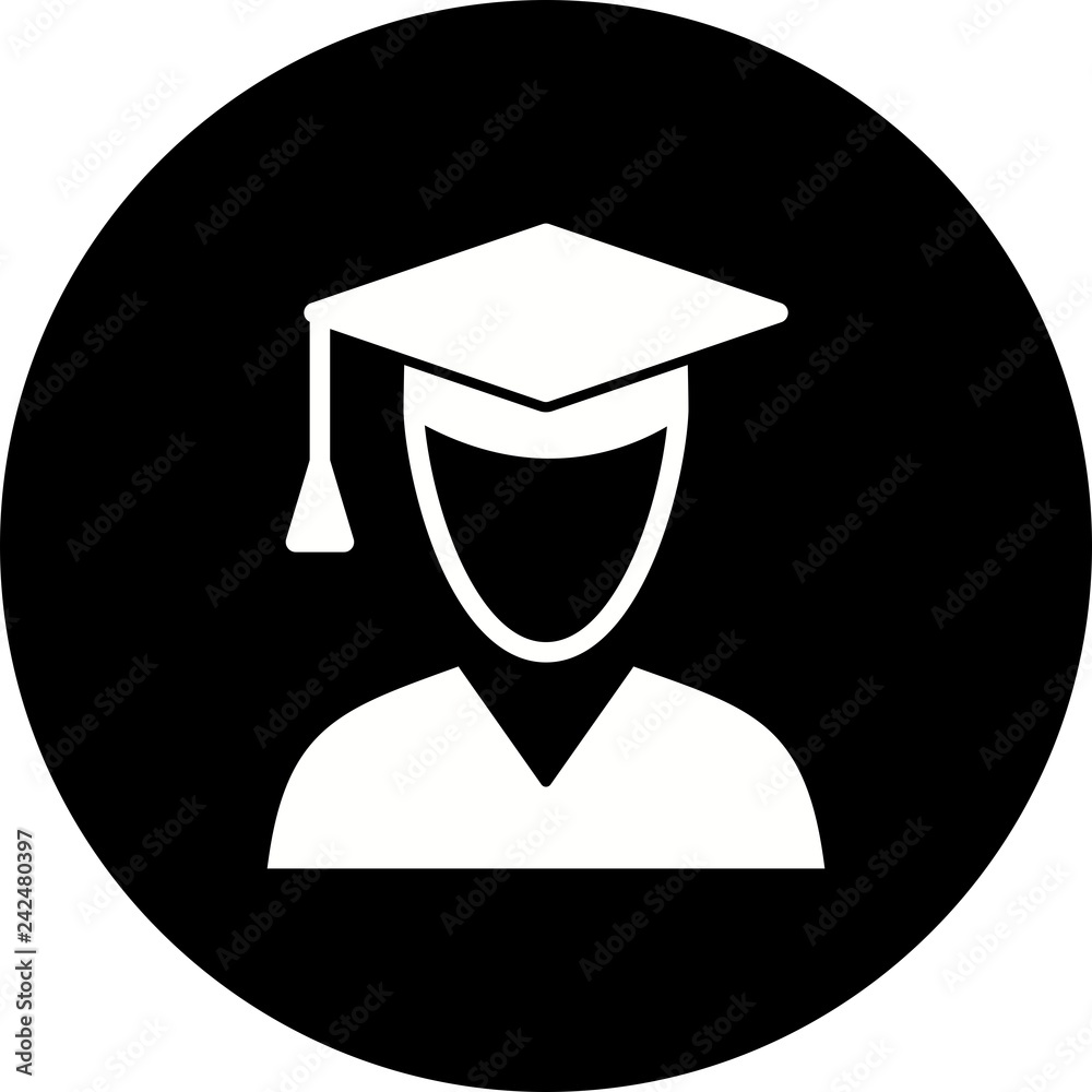 Vector Male Student Icon Stock Vector | Adobe Stock
