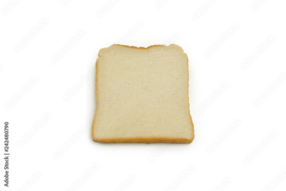 Eine Scheibe Toast freigestellt auf weißem Hintergrund. Toast ...