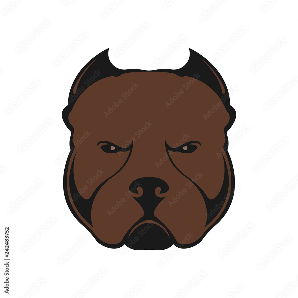 American bully dog logo. The dog's head emblem. The element for the ...