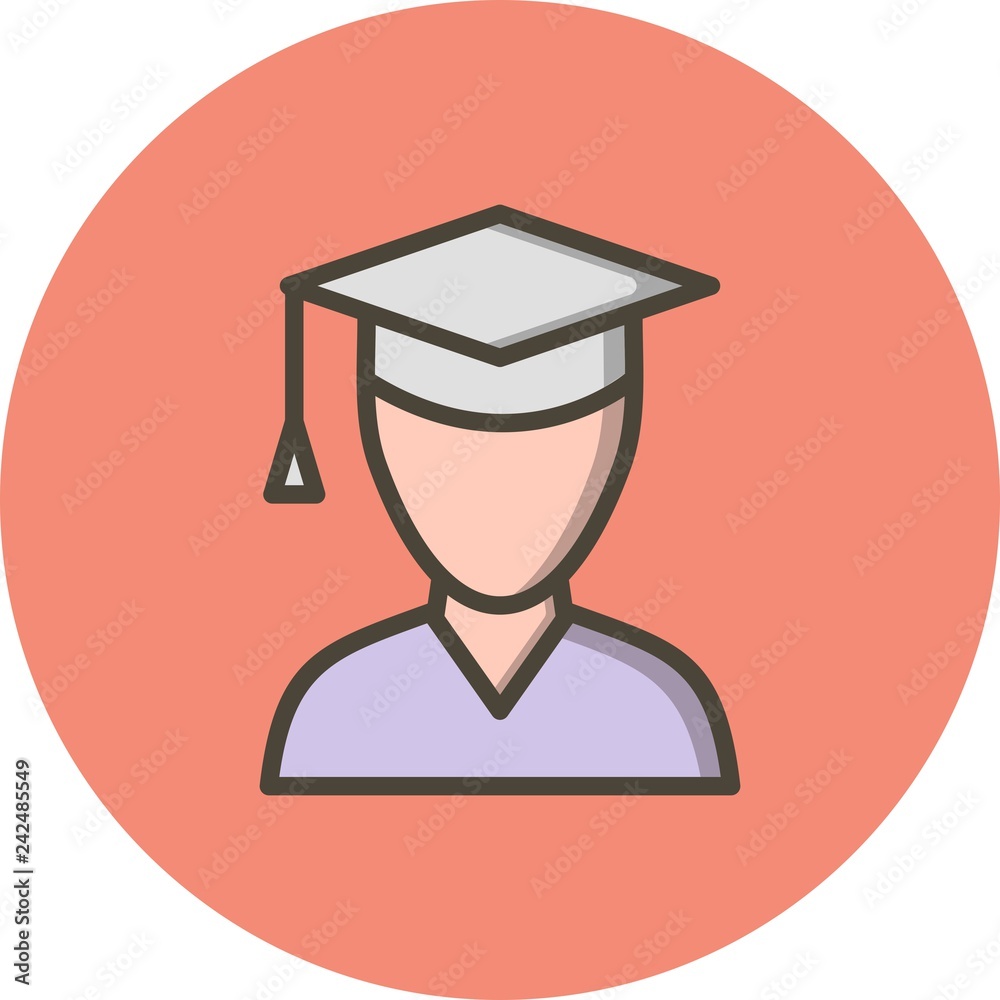 Vector Male Student Icon Stock Vector | Adobe Stock