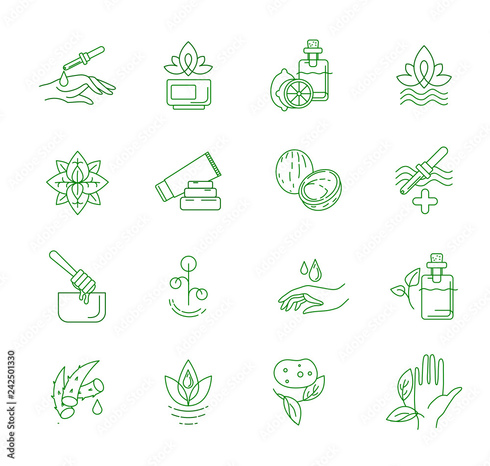 Vector icon and logo for natural cosmetics and care dry skin. Editable ...