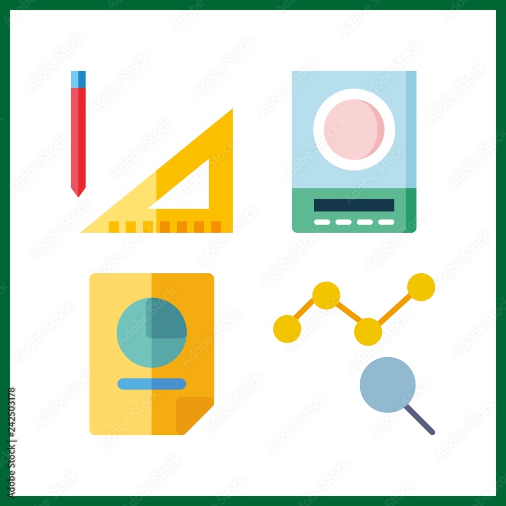 4 chart icon. Vector illustration chart set. stats and measuring icons ...