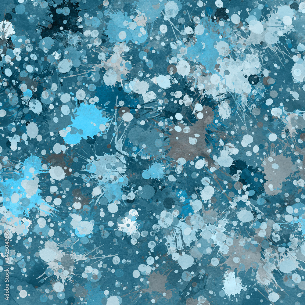 Spray Paint Splatter Blue