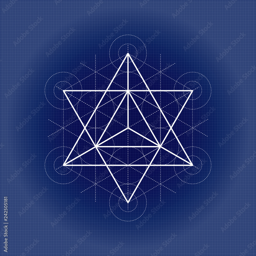Star Tetrahedron From Metatrons Cube Sacred Geometry Vector 