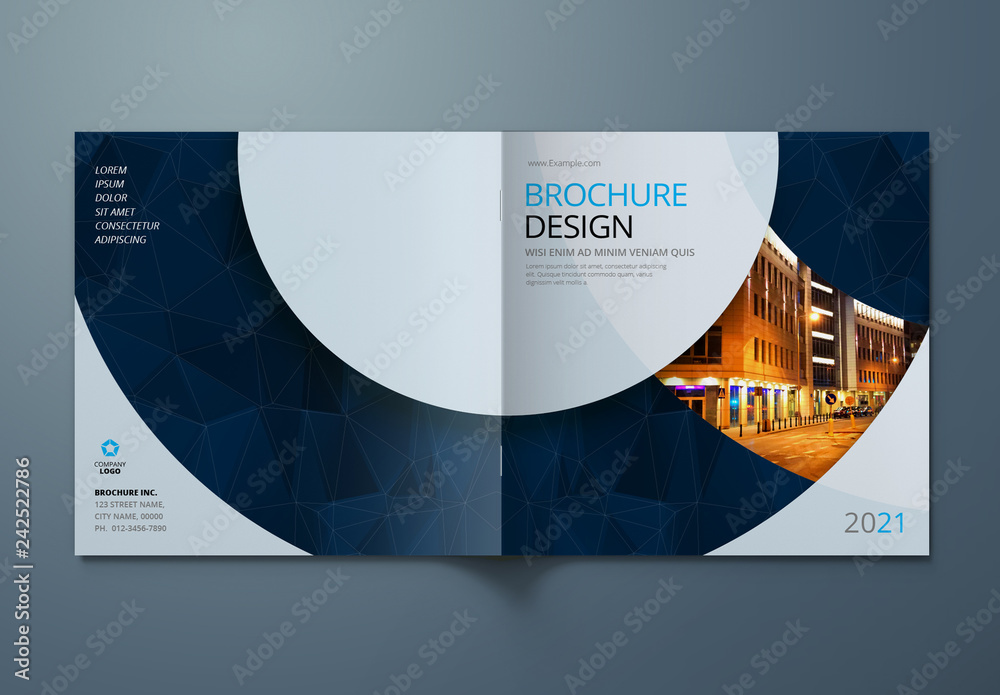 Square Cover Layouts with Circle Elements Stock Template | Adobe Stock