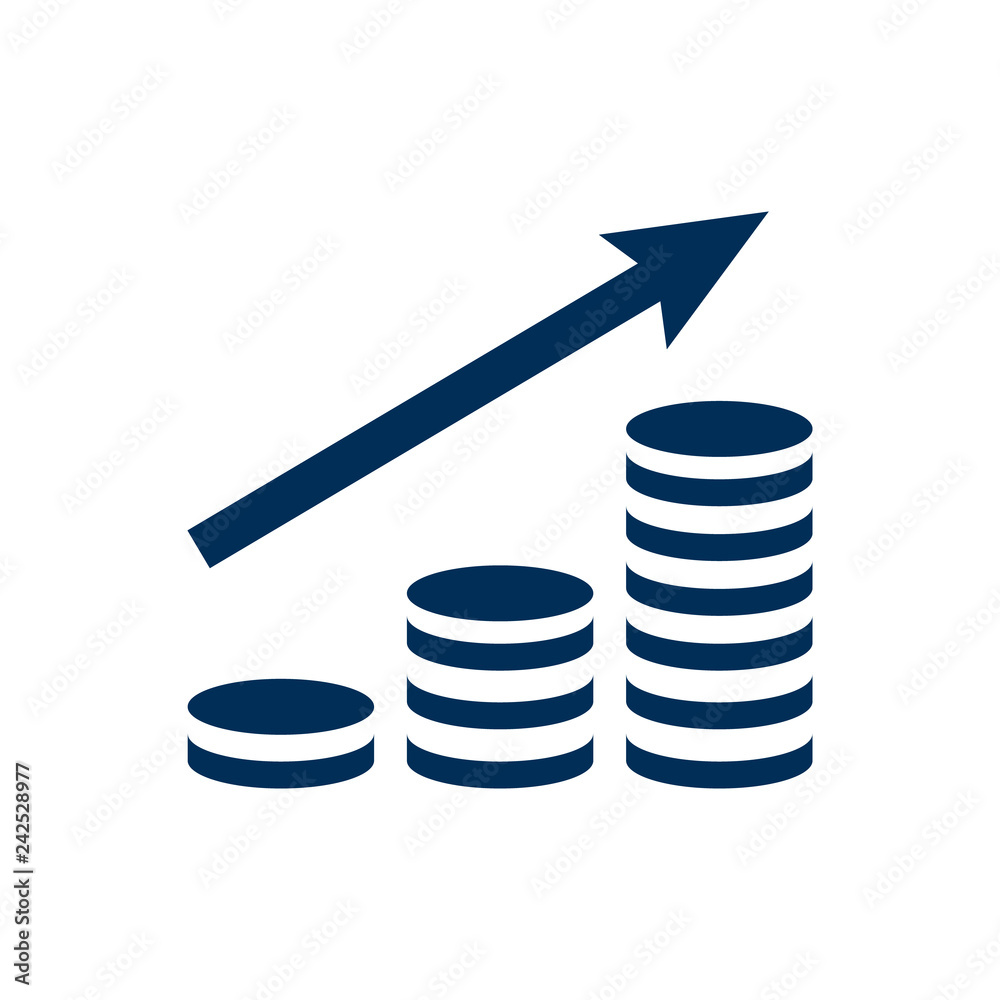 Money Growth Sign Icon Vector