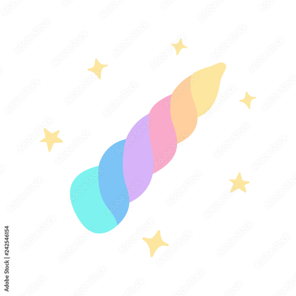 Rainbow colorful magical unicorn horn with sparkles, unicorn horn hand ...