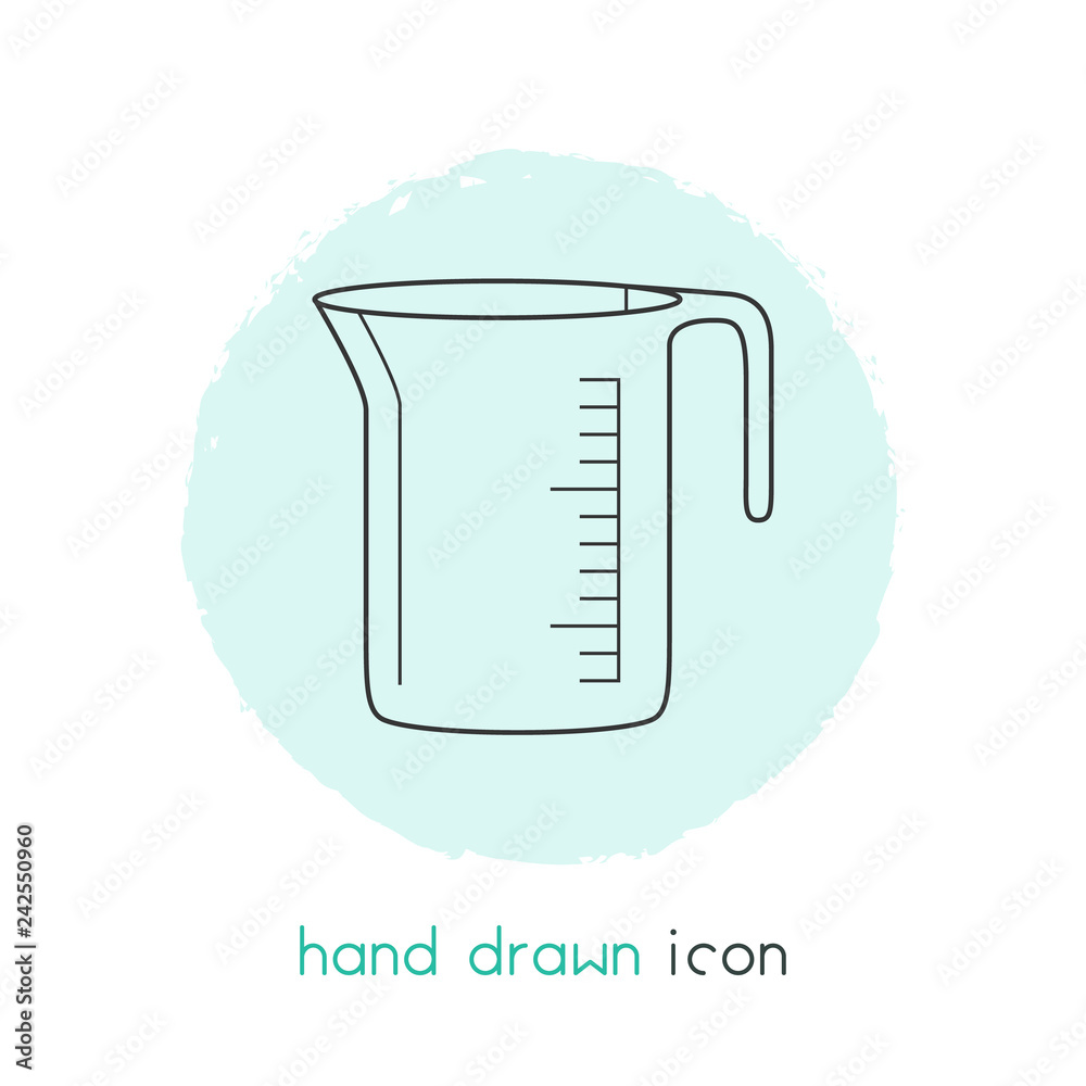 Measuring cup icon line element. Vector illustration of measuring cup ...