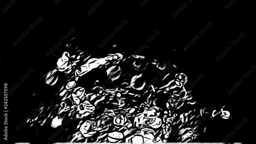 Vidéo Stock WHITE PUDDLES OF LIGHT ROTATE AGAINST A BLACK BACKGROUND AS ...