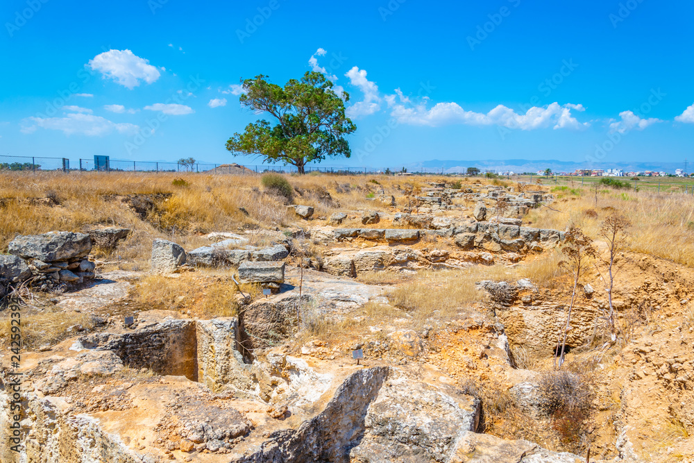 ancient ruins of Necropolis of Salamis near Famagusta, Cyprus Stock ...