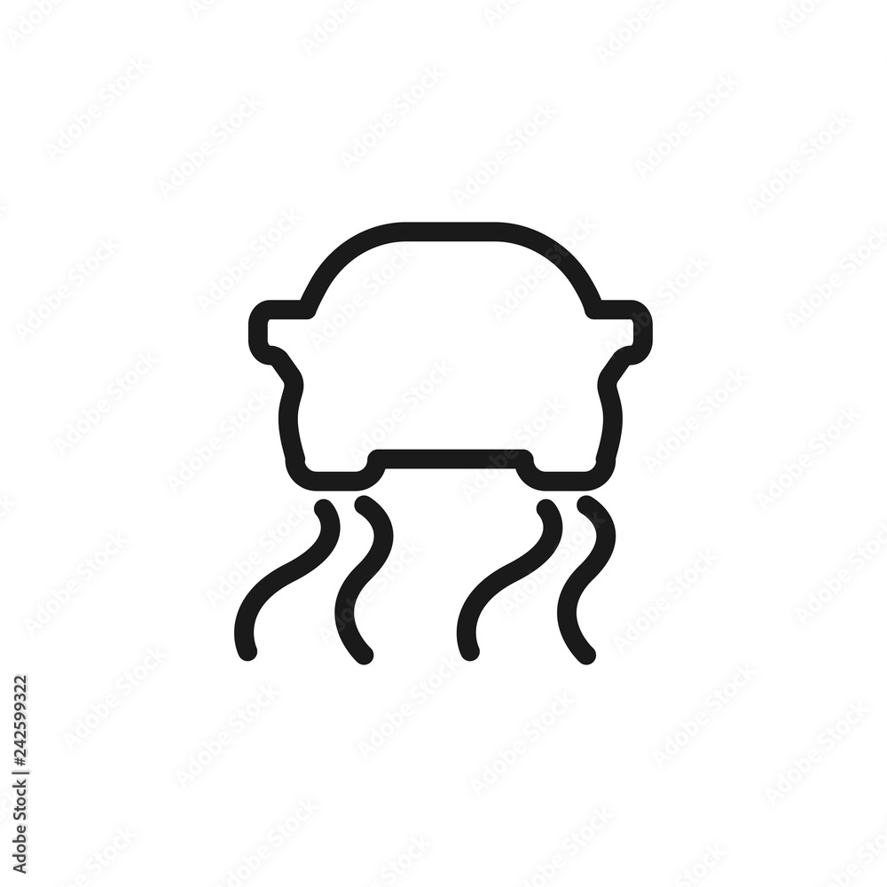 Slippery road when wet icon. Vehicle traction control sign. Road hazard ...