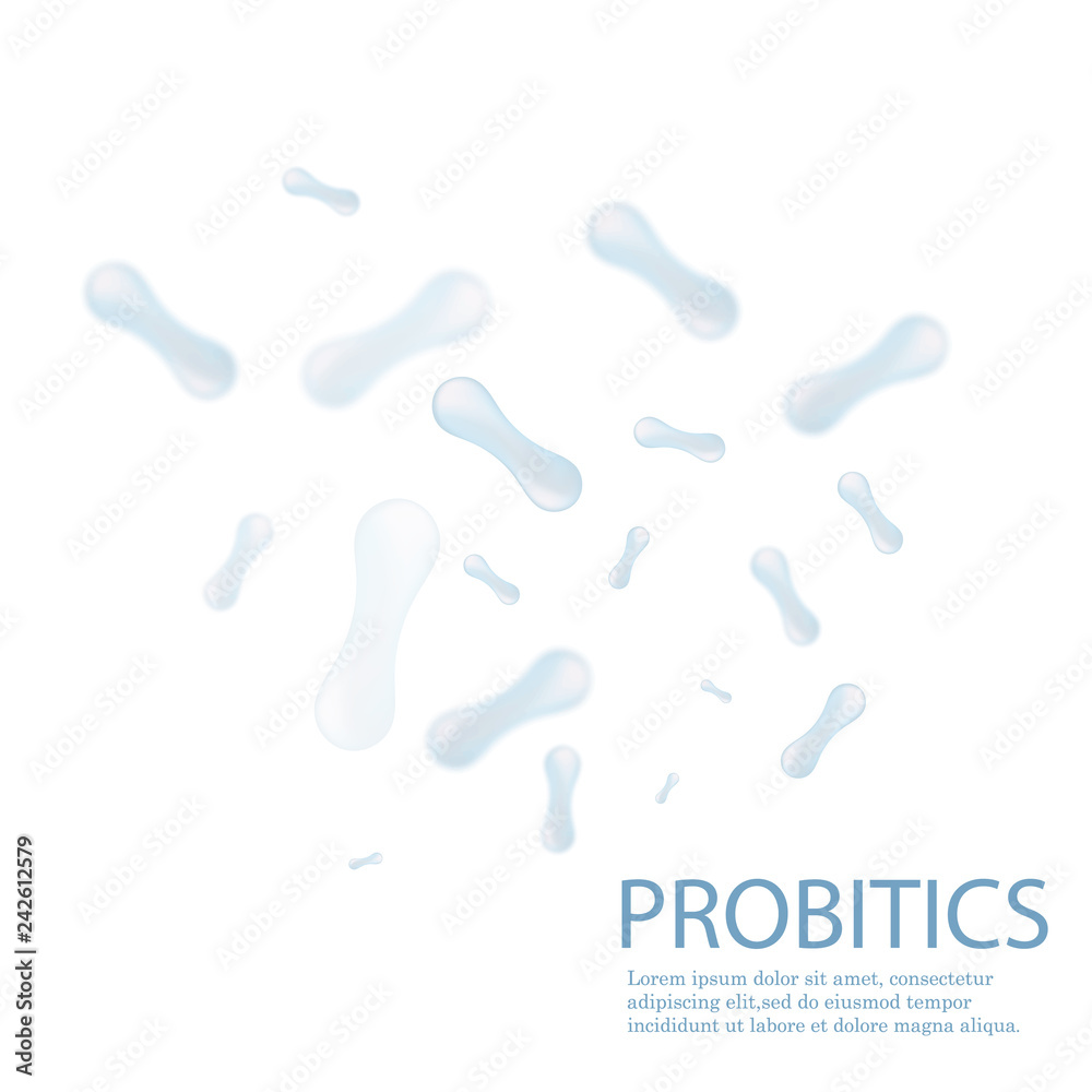 Probiotics Bacteria Vector illustration. Biology, Science background ...