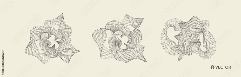 Molecular Grid 3d Technology Style With Particle Vector Illustration Futuristic Connection