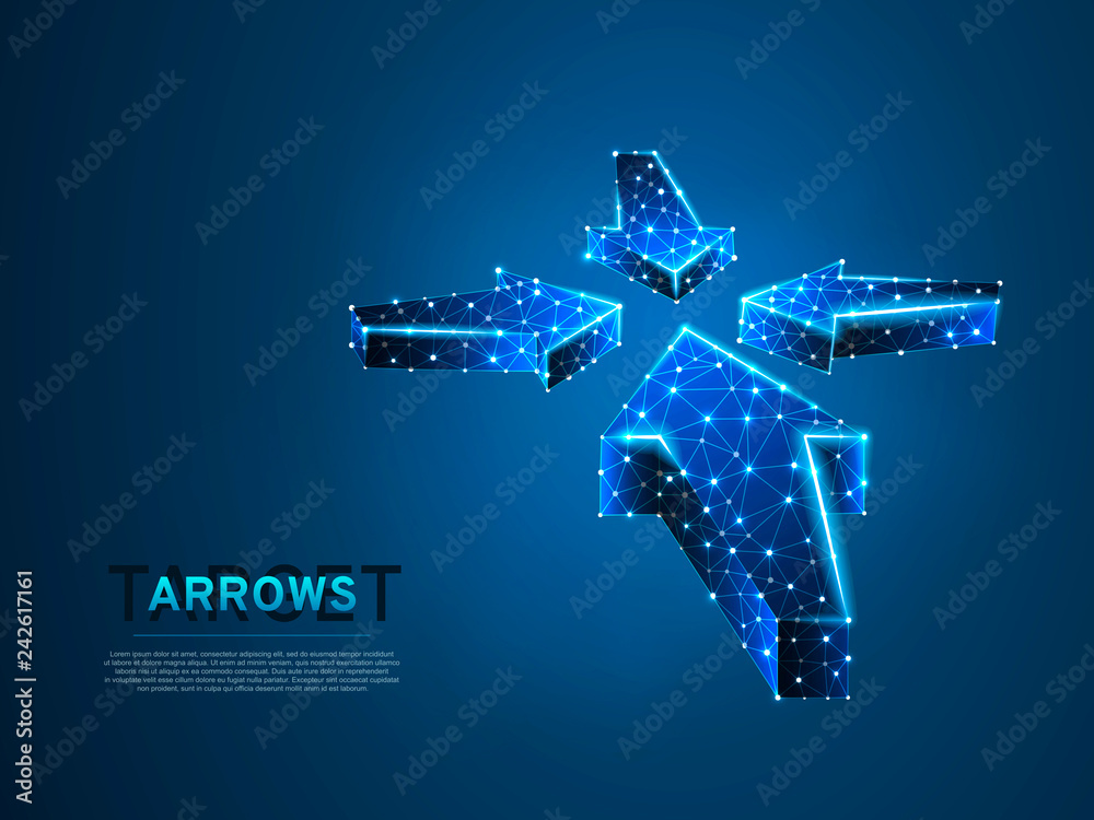Arrows pointing in the middle. Business Technological success concept ...
