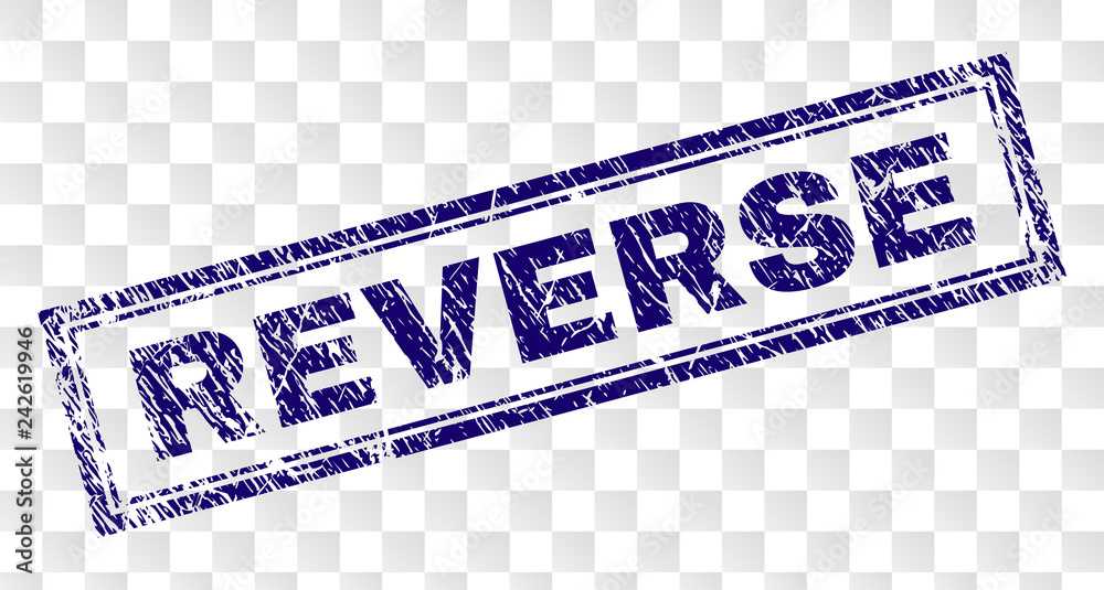 REVERSE stamp seal print with rubber print style and double framed ...