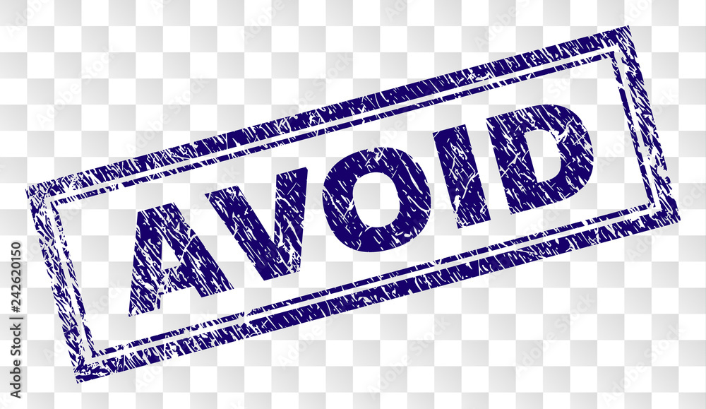 AVOID stamp seal watermark with rubber print style and double framed ...