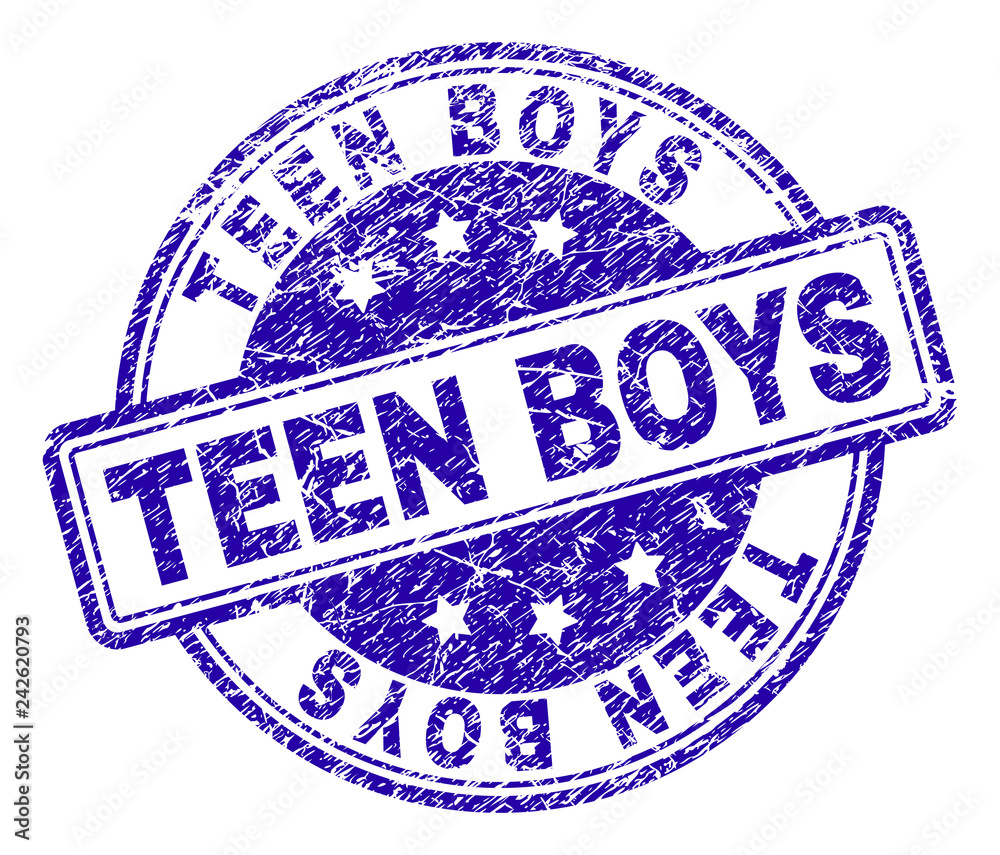 TEEN BOYS stamp seal watermark with grunge texture. Designed with ...
