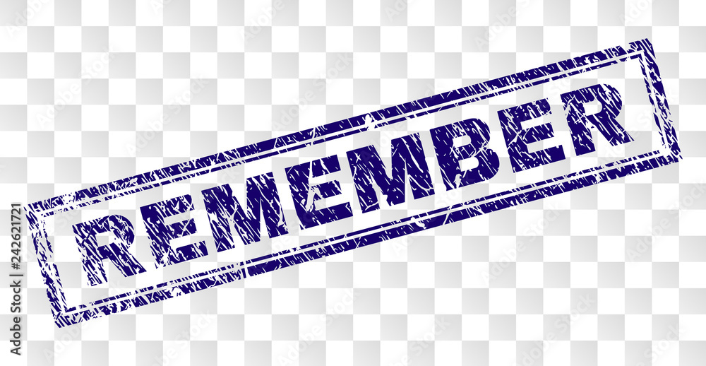 REMEMBER stamp seal print with rubber print style and double framed ...