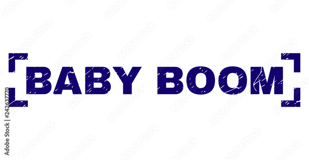 BABY BOOM text seal print with grunge effect. Text caption is placed ...