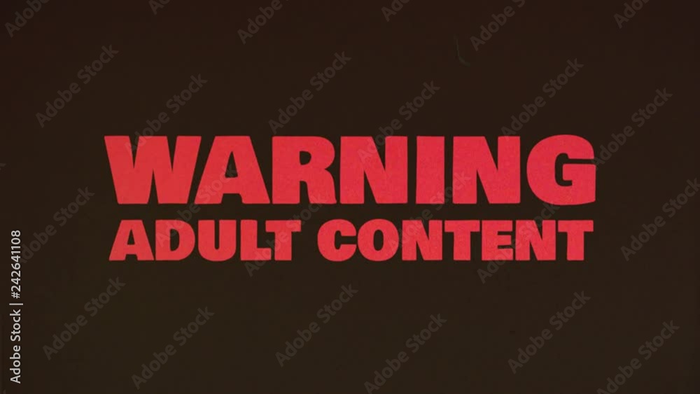 Warning Adult Content Background/ 4k animation of a warning vintage ...