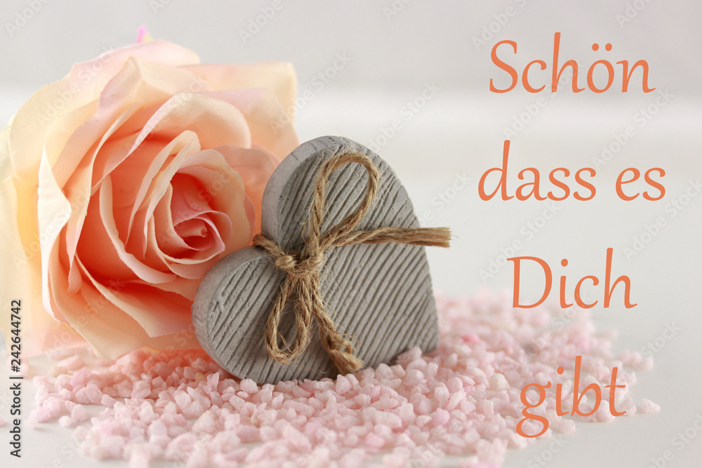 Grusskarte - schön dass es dich gibt Stock Photo | Adobe Stock