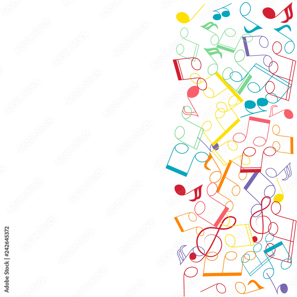 Colorful Music Notes Border