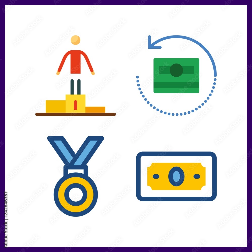 4 winner icon. Vector illustration winner set. medal and olympic games ...
