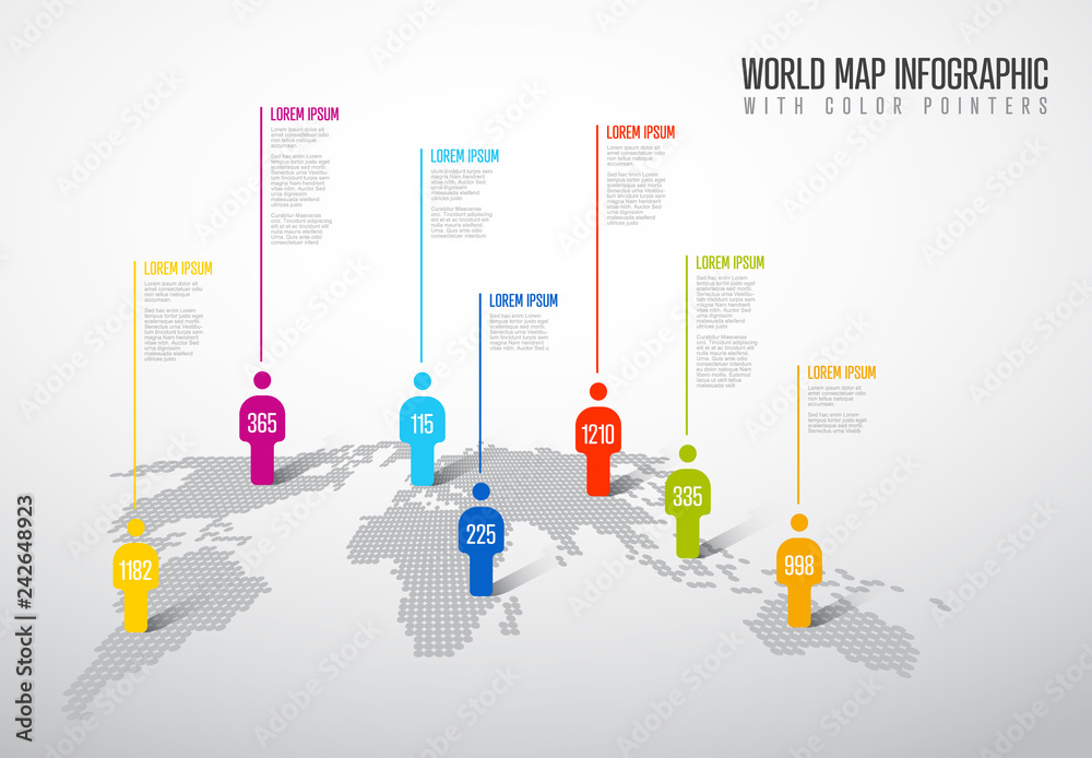 World map infographic Stock Vector | Adobe Stock