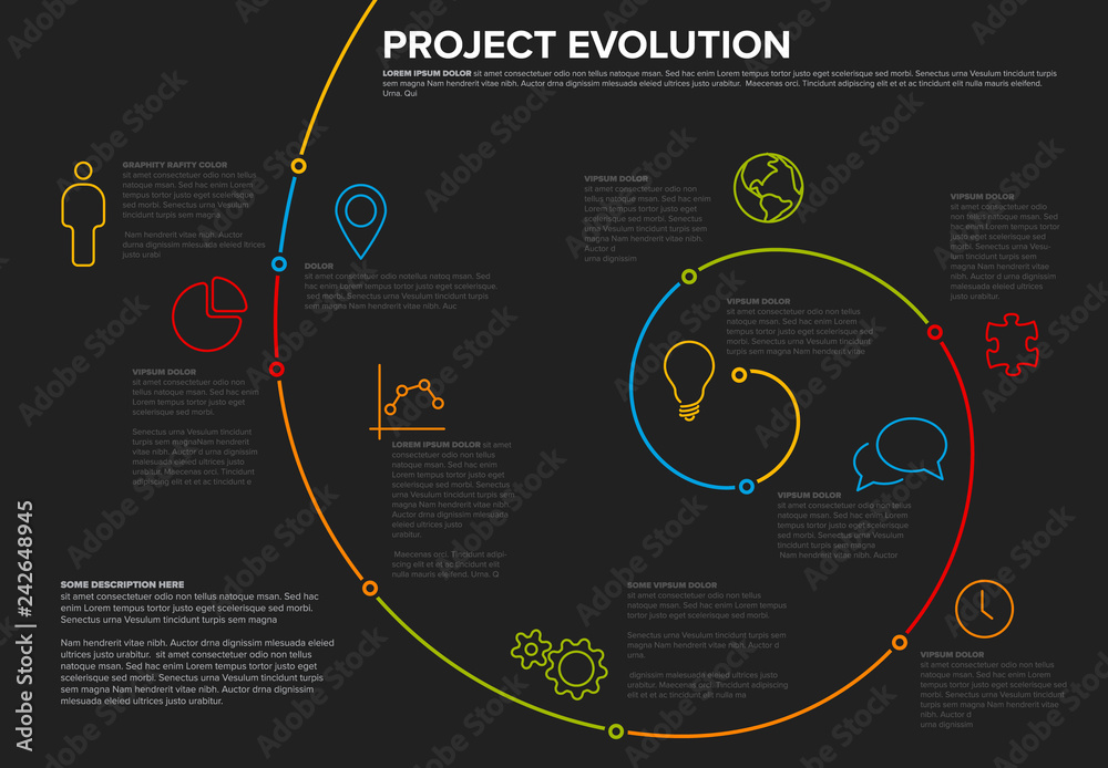 Project evolution timeline template Stock Vector | Adobe Stock