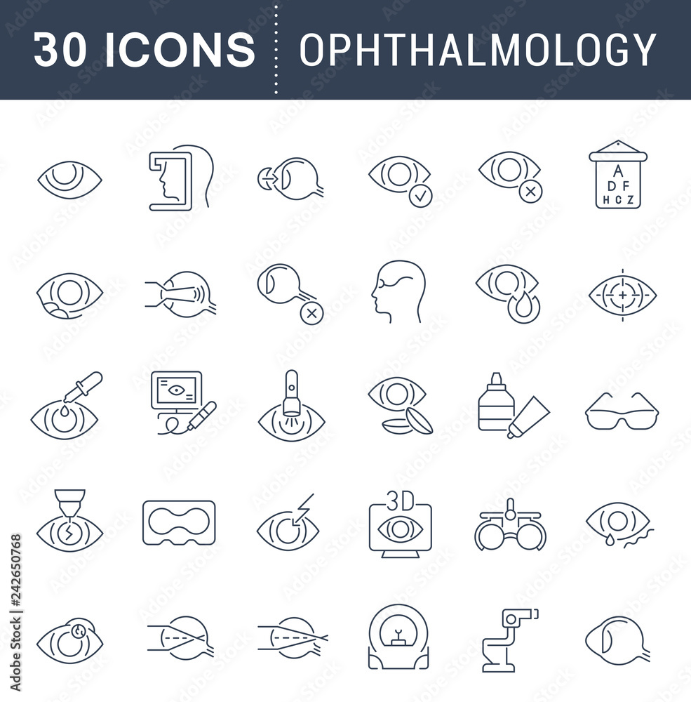 Set Vector Line Icons of Ophthalmology. Stock Vector | Adobe Stock