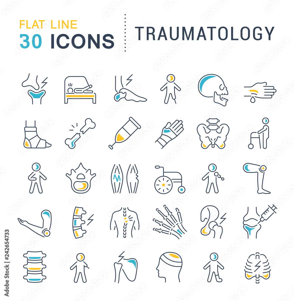 Set Vector Line Icons of Traumatology. Stock Vector | Adobe Stock