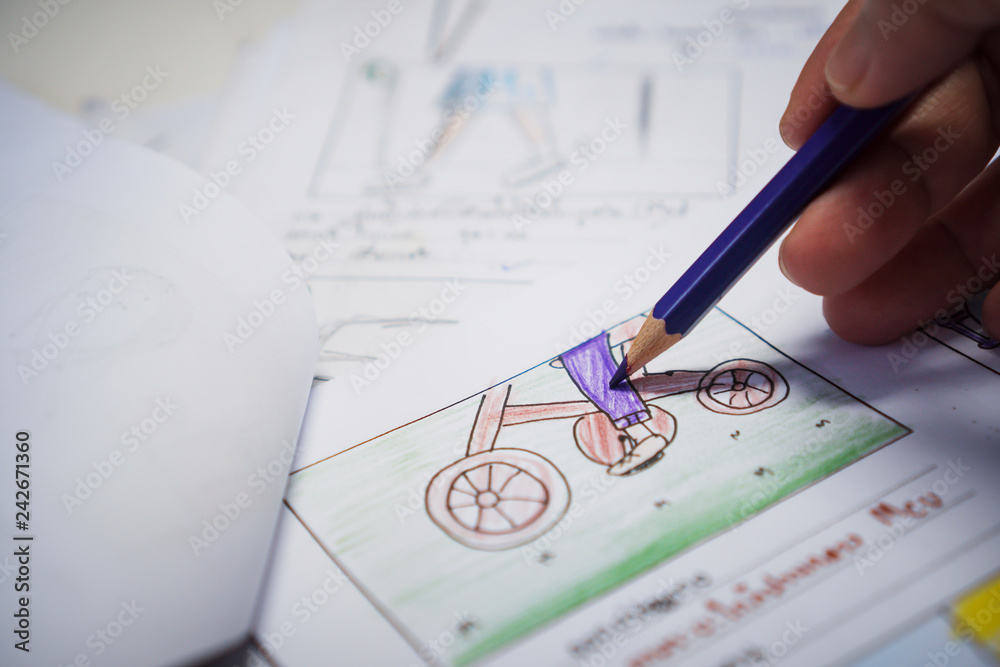 Creator Storyboard or storytelling drawing creative for movie process ...