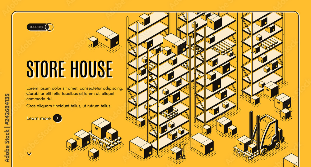 Commercial storehouse service isometric vector isometric vector web ...