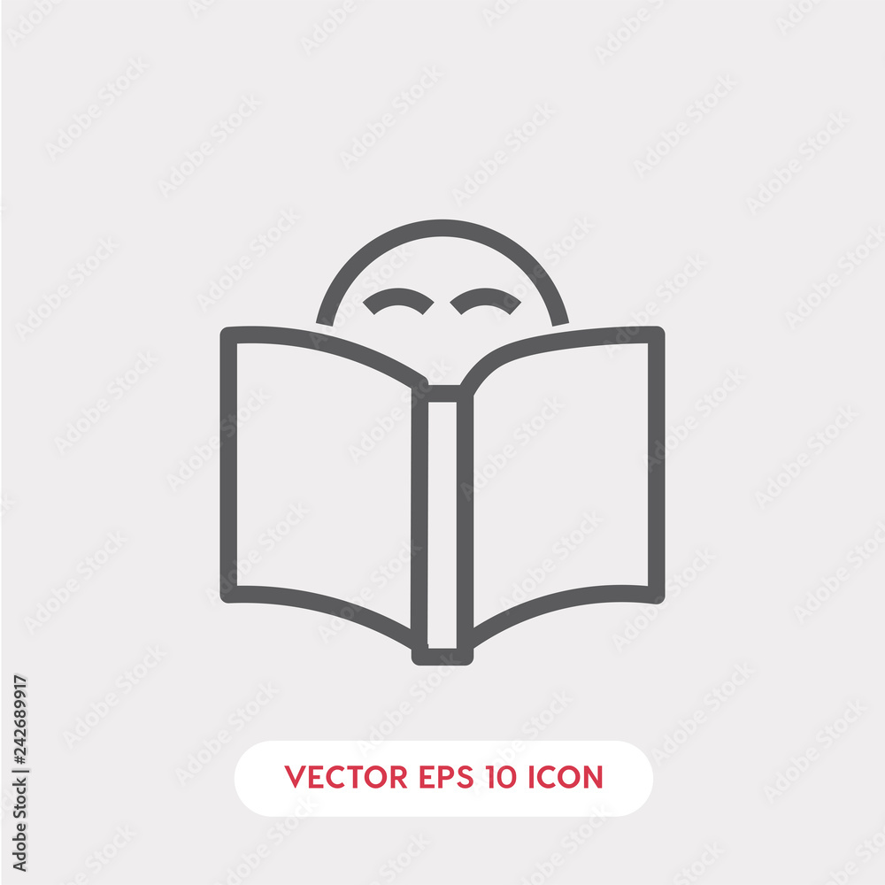 reading icon. reading vector symbol. Linear style sign for mobile ...