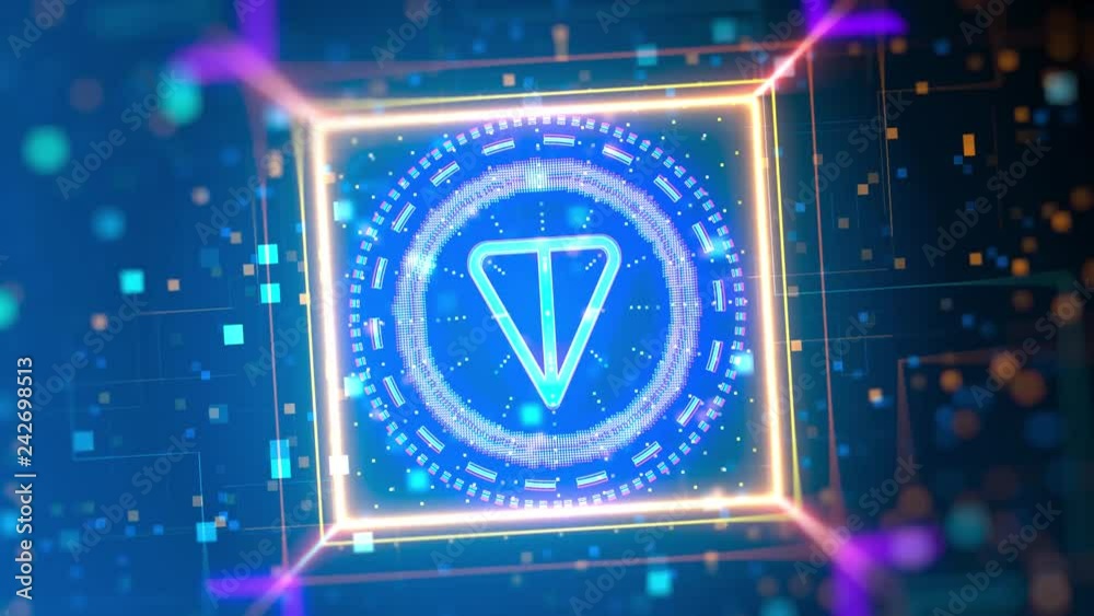 TON Virtual Machine logo. Financial and business sign on digital ...