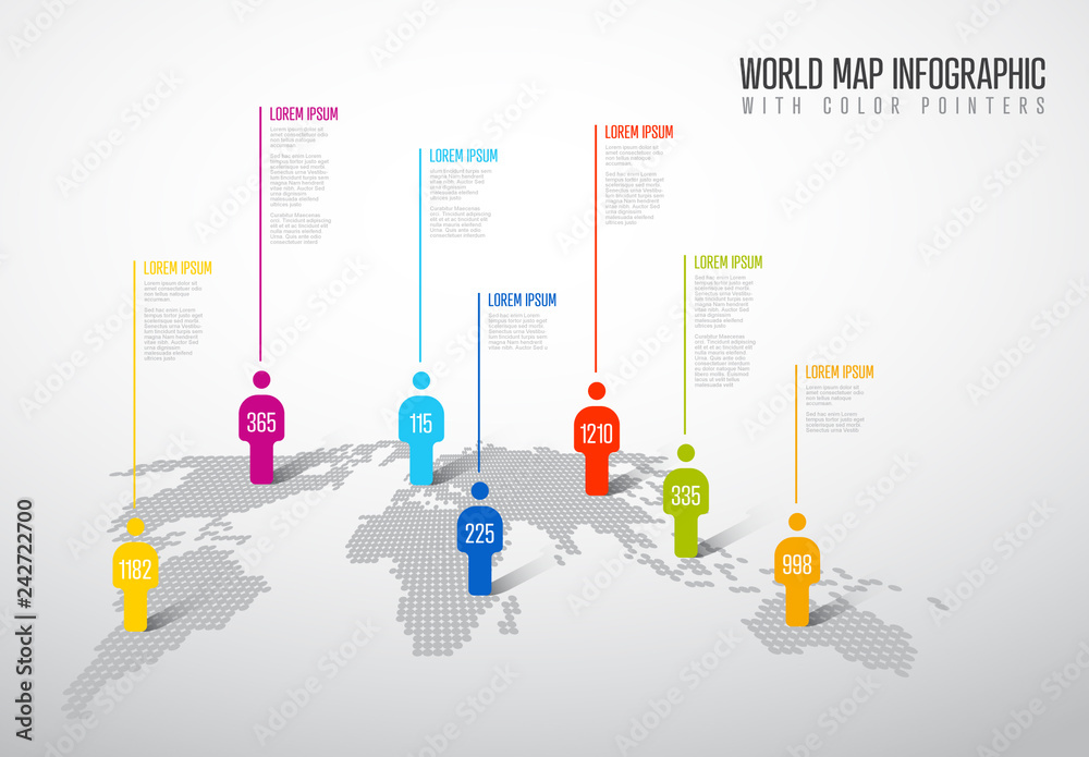World Map Infographic Layout Stock Template | Adobe Stock