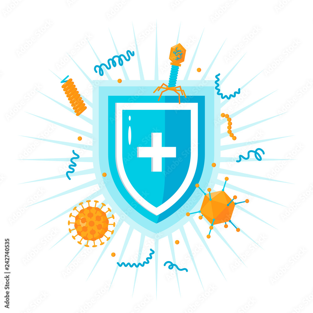 Immune system vector concept, simple colored icon Stock Vector | Adobe ...