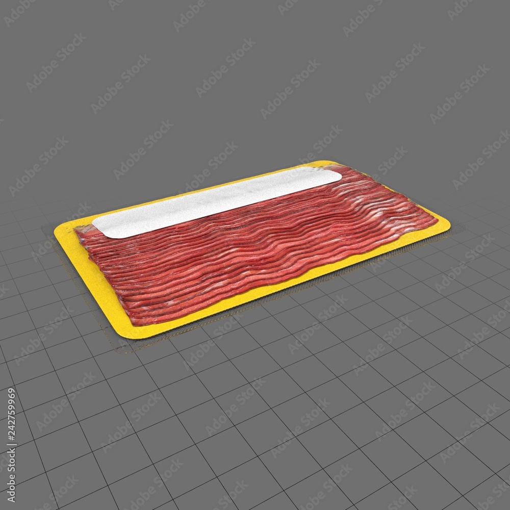 Packaged bacon Stock 3D asset | Adobe Stock