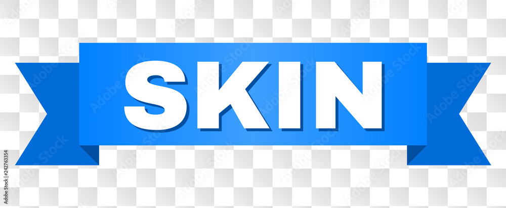 Vecteur Stock SKIN text on a ribbon. Designed with white caption and ...