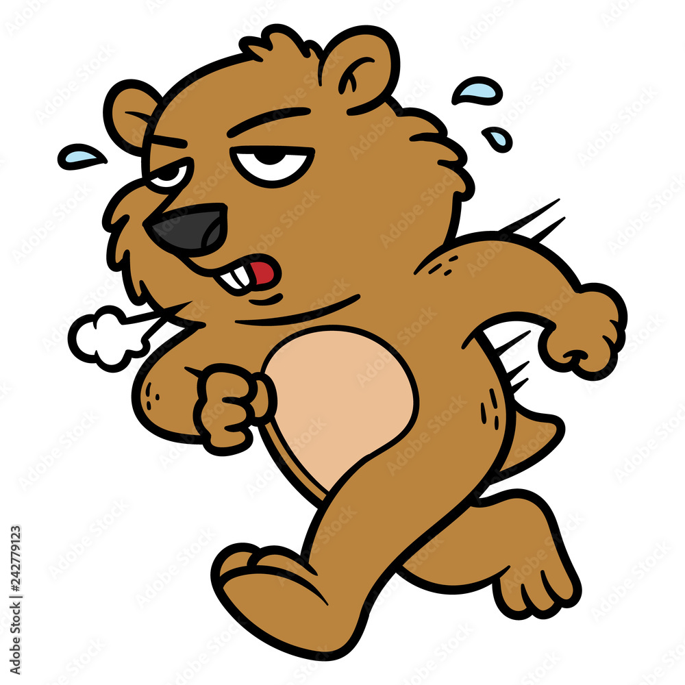 Cartoon Groundhog Character Running Stock Vector | Adobe Stock