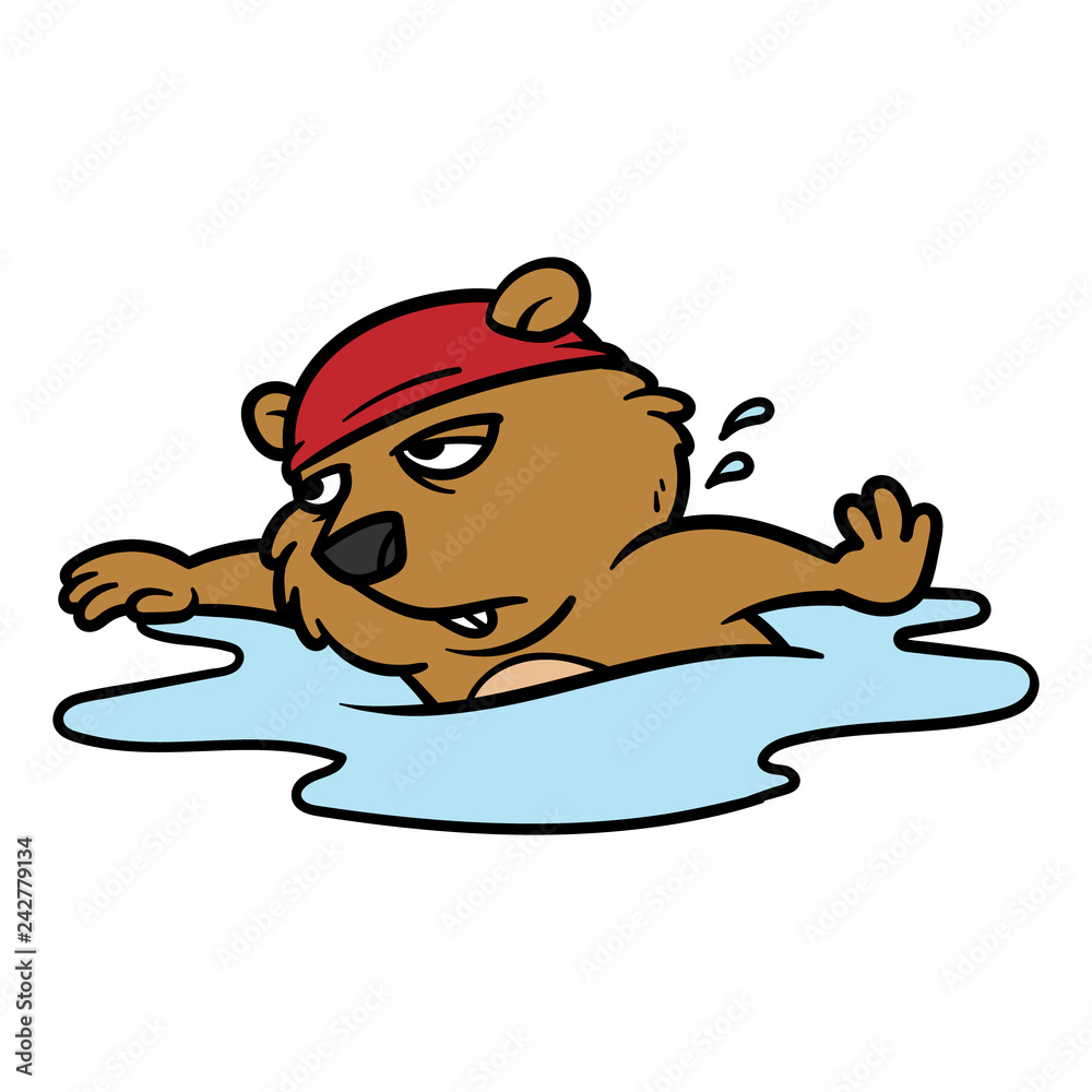 Cartoon Groundhog Character Swimming Stock Vector | Adobe Stock
