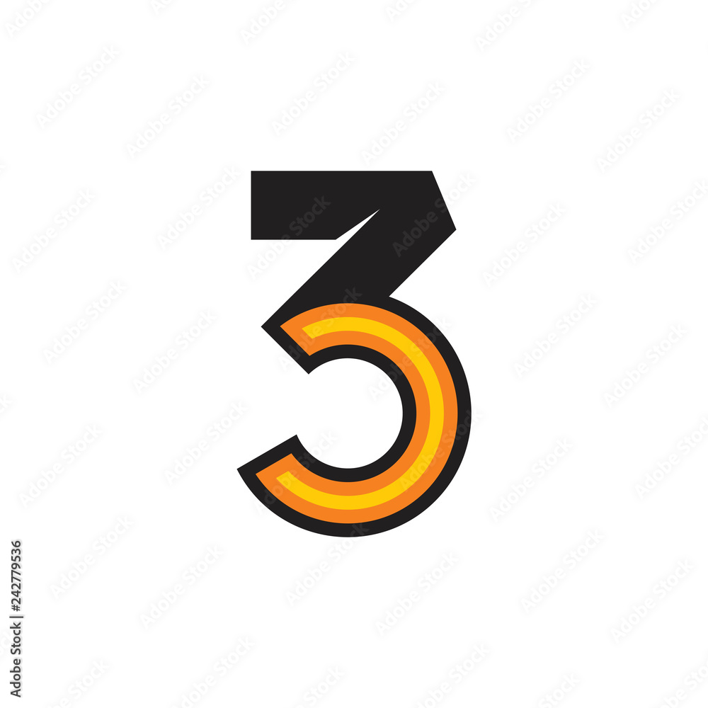 number 3c abstract gradient logo vector Stock Vector | Adobe Stock