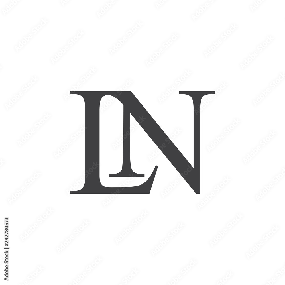letters ln simple linked logo vector Stock Vector | Adobe Stock