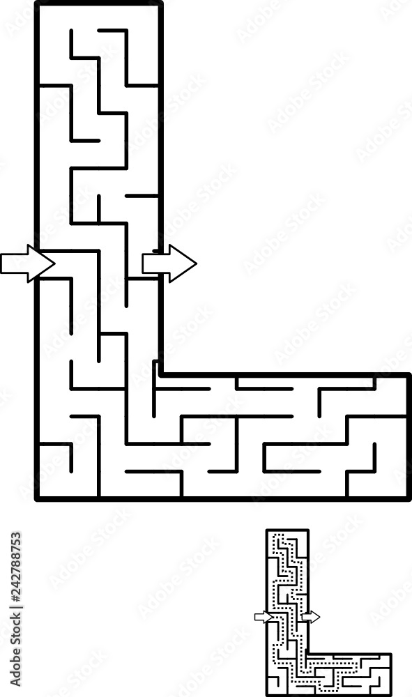 Alphabet learning fun and educational activity for kids - letter L maze ...