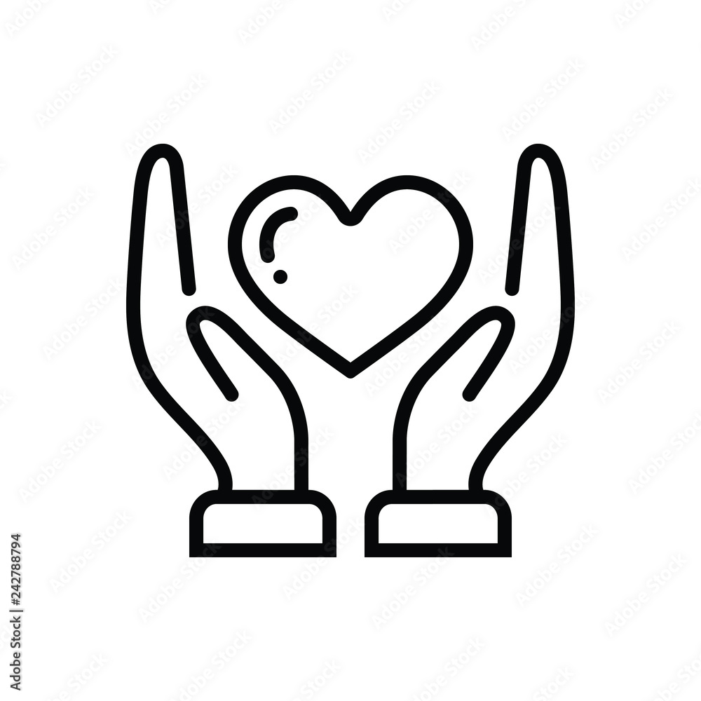 Black line icon for compassionate Stock Vector | Adobe Stock