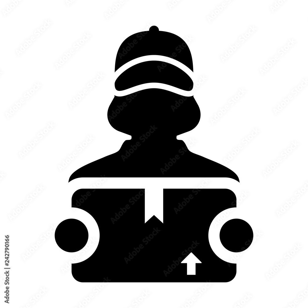 Export icon vector female logistics worker service person profile ...